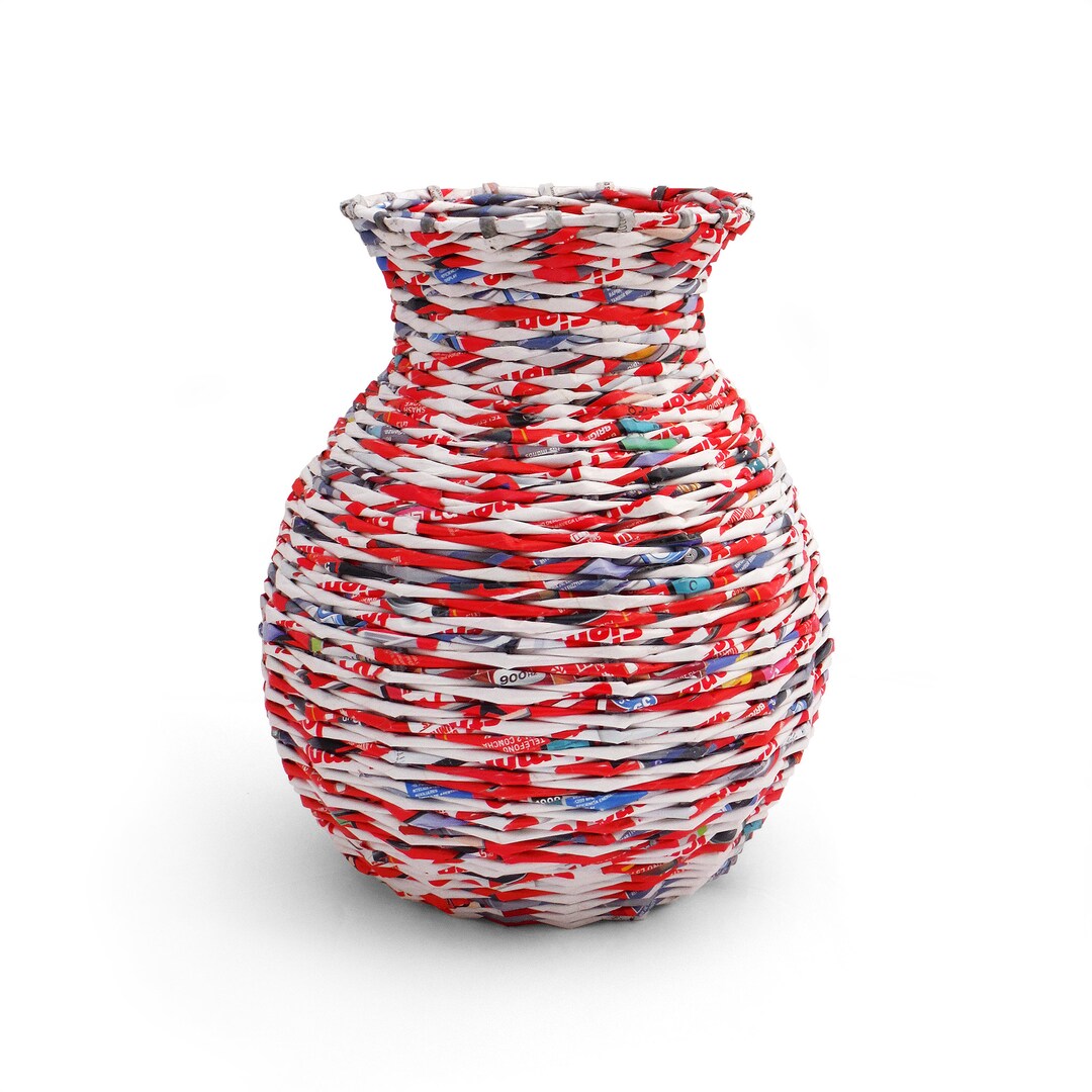Vase Made With Paper From Advertising Brochures. - Etsy