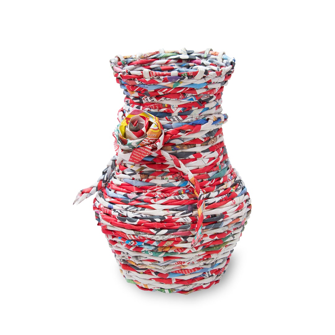 Vase Made With Paper From Advertising Brochures. - Etsy