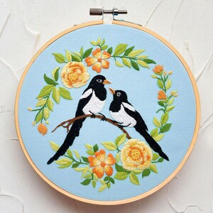 Chinese Rose and Bird Embroidery Kit,colorful Birds Embroidery Pattern ...