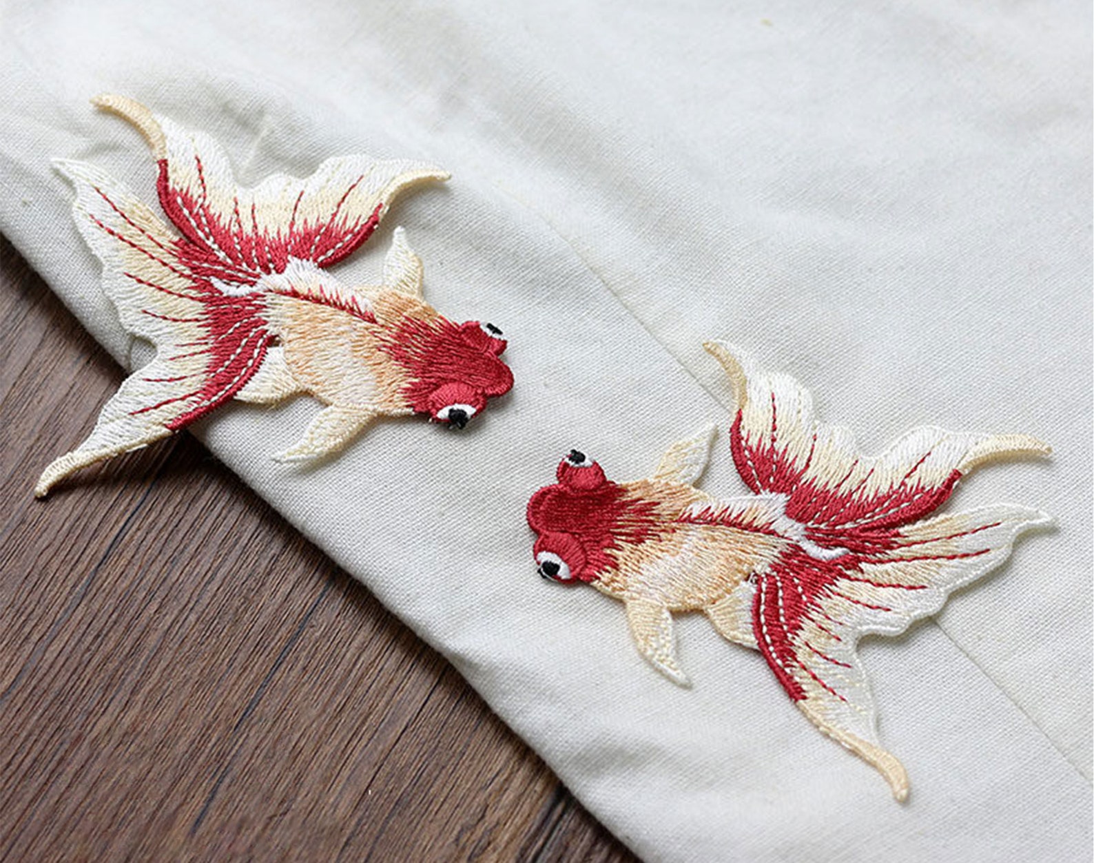 Embroidered Patches Sew On Red Pink Orange Gold Ink Beige - Etsy