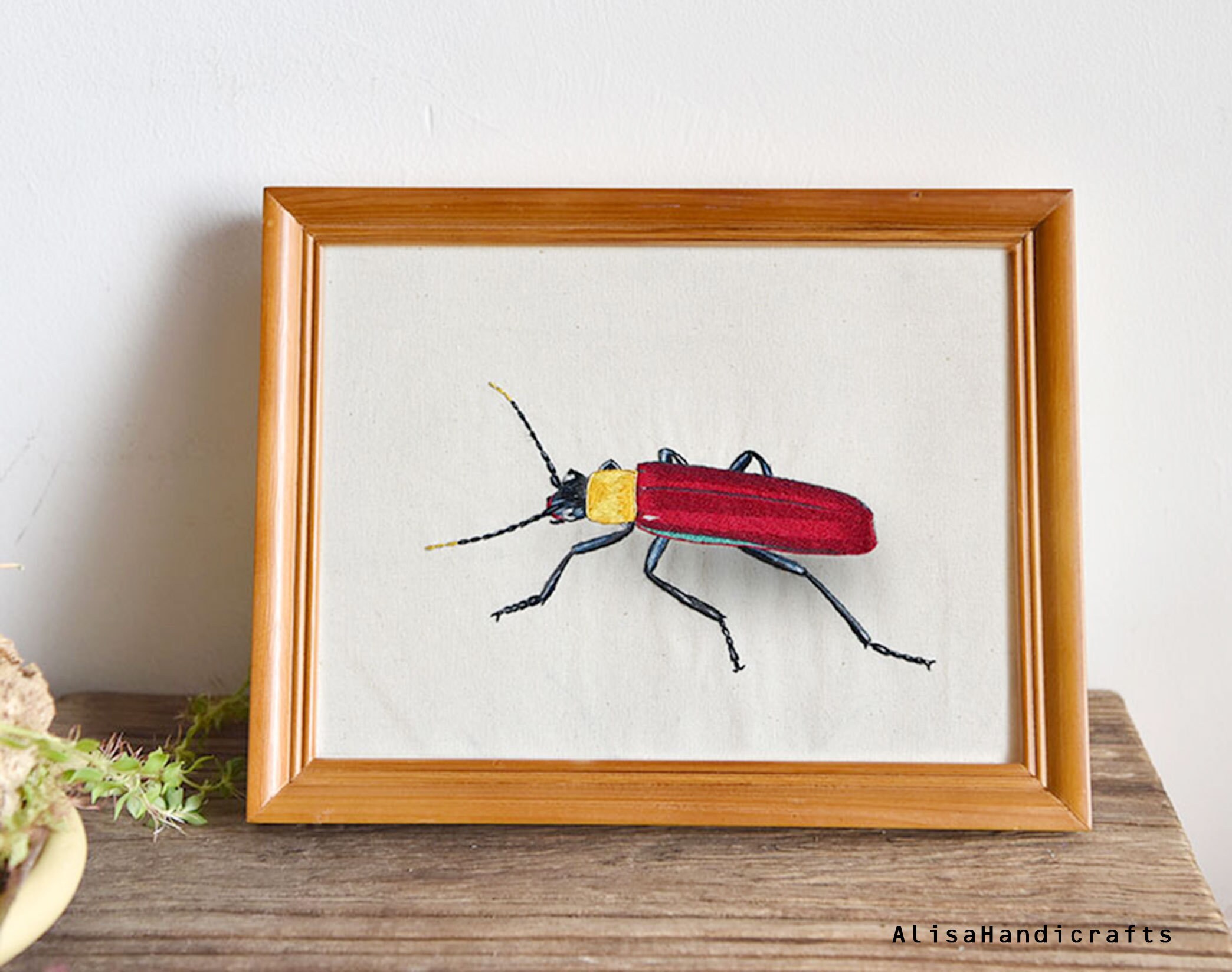 Lifelike Insect Hand Embroidery Kit, Themus Purpuratus Embroidery ...