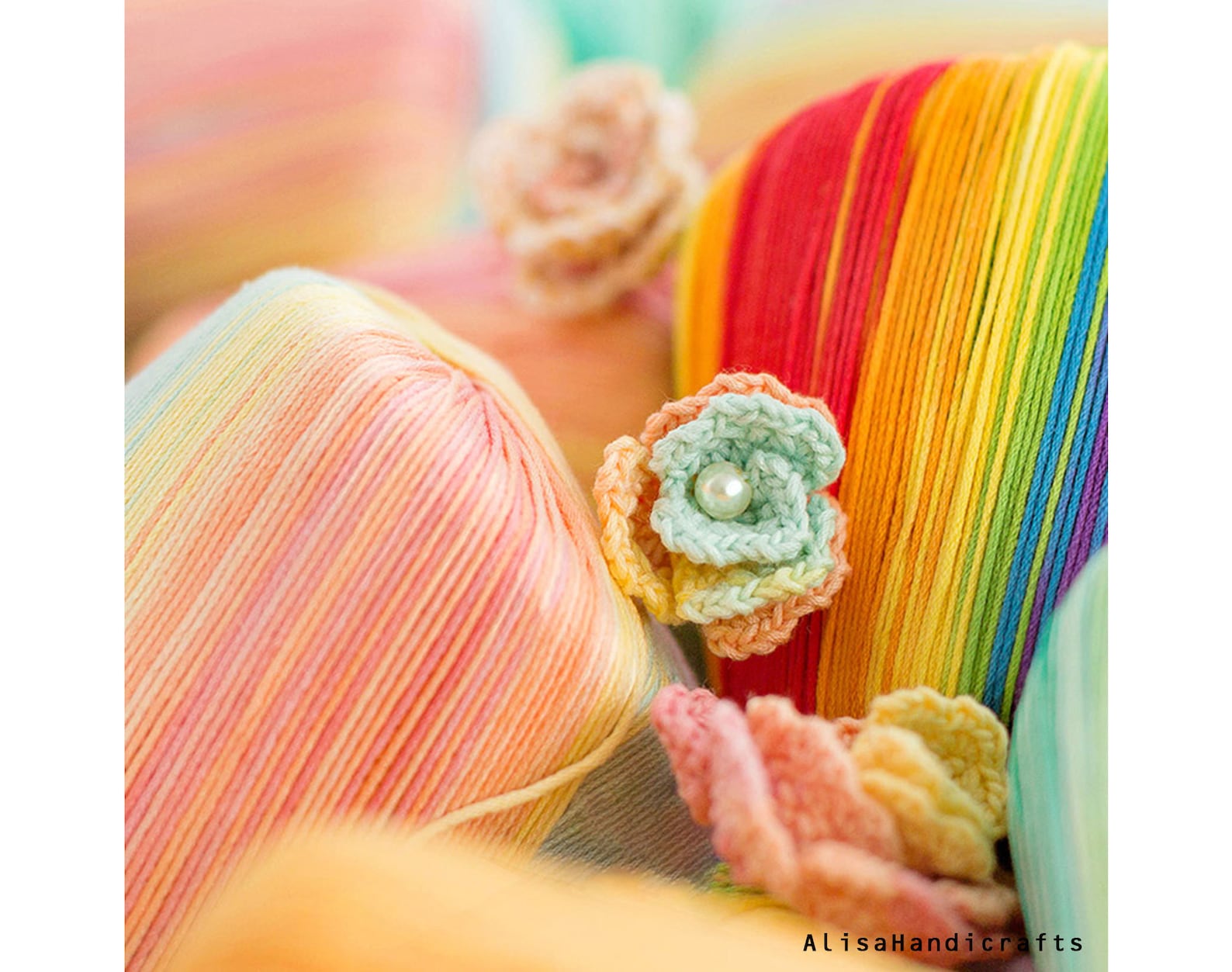 NO.3 Colorful Crochet Lace Thread Variegated Cotton Pearl - Etsy