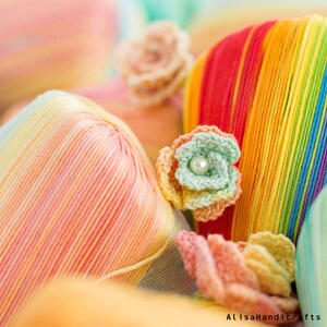NO.3 Colorful Crochet Lace Thread, Variegated Cotton Pearl Yarn, Irish ...