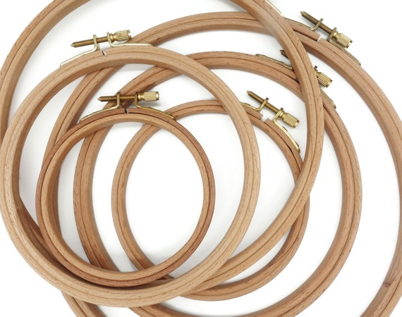 Round Wooden Embroidery Hoop Ring Cross Stitch Display Frame - Etsy