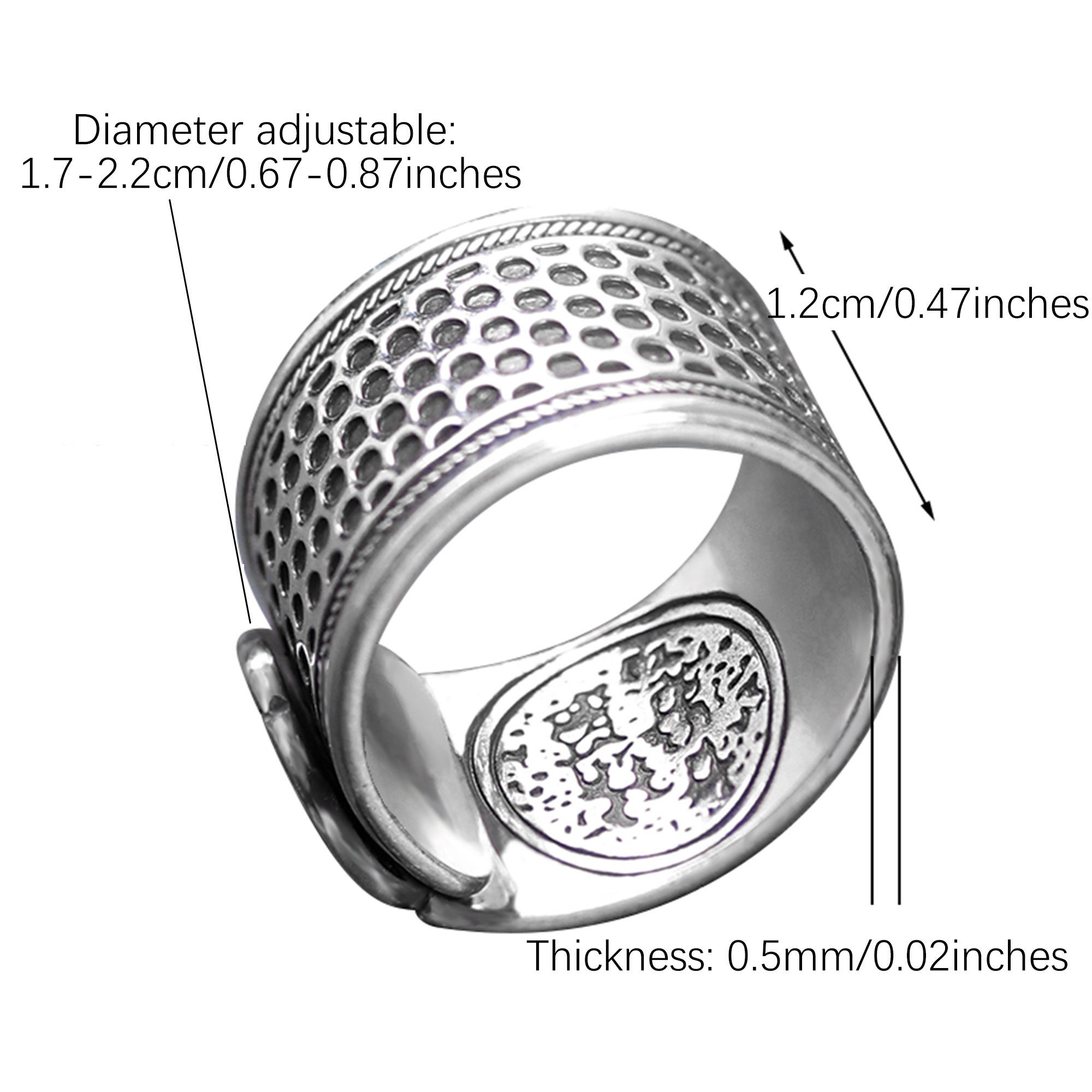 Sewing Thimble Finger Protector,antique Silver Metal Ring Thimble ...