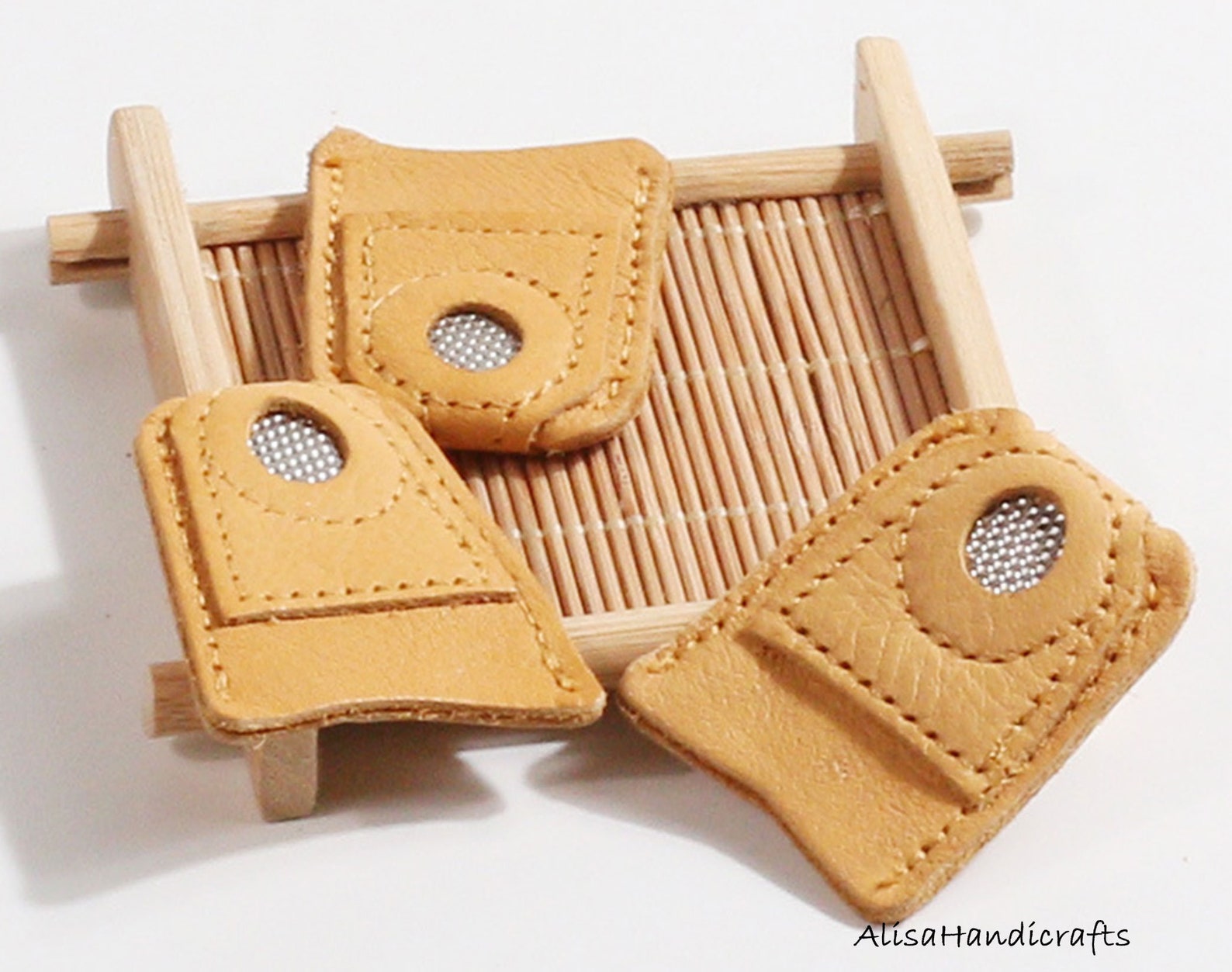 Leather Coin Thimble Handworking Sewing Finger Protector - Etsy