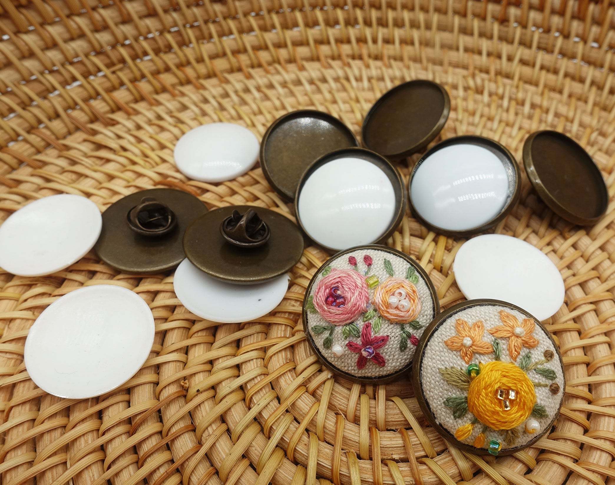 Embroidery Blank Retro Copper Lapel Pin Base, DIY Pinch Badge Brooch ...