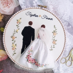 Personalized Wedding Portrait Embroidery Kit, Customizable Anniversary ...