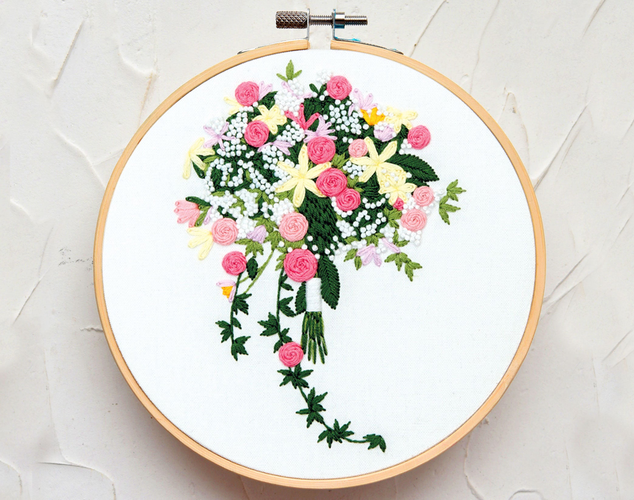 Beginner Flower Embroidery Kit 3D Pink Rose Hand Embroidery - Etsy