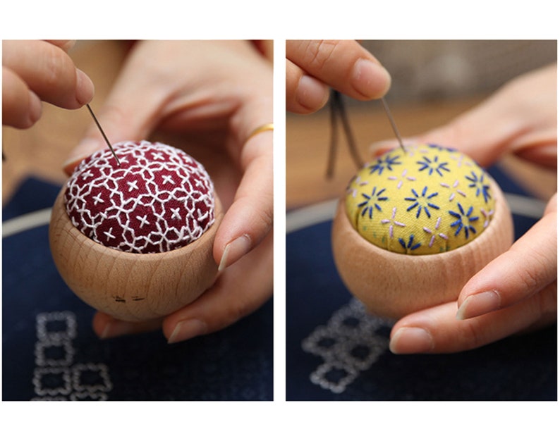 Embroidery Pin Cushion Kitjapanese Sashiko Pincushion With - Etsy