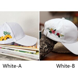 Hand Embroidery Flower Baseball Cap Kit,learn to Embroider Floral Hat ...