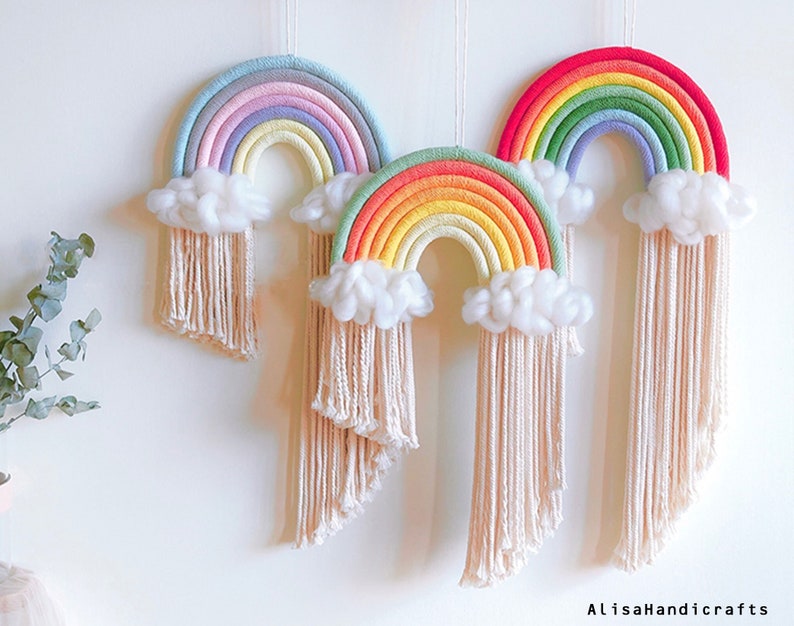 Macrame Rainbow Weave Kit,wall Hanging, DIY Cheerful Hanging Decor ...