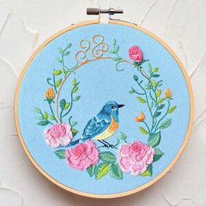 Chinese Rose and Bird Embroidery Kit,colorful Birds Embroidery Pattern ...