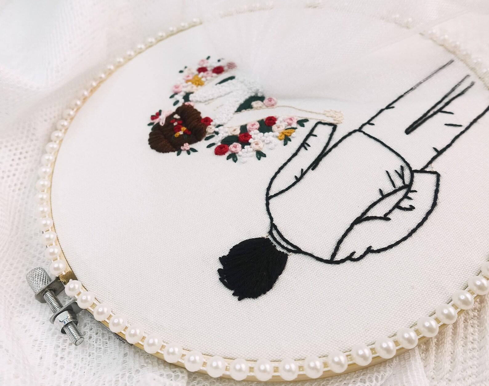 Custom Wedding Embroidery Kit Engagement Wedding Ring Holder - Etsy
