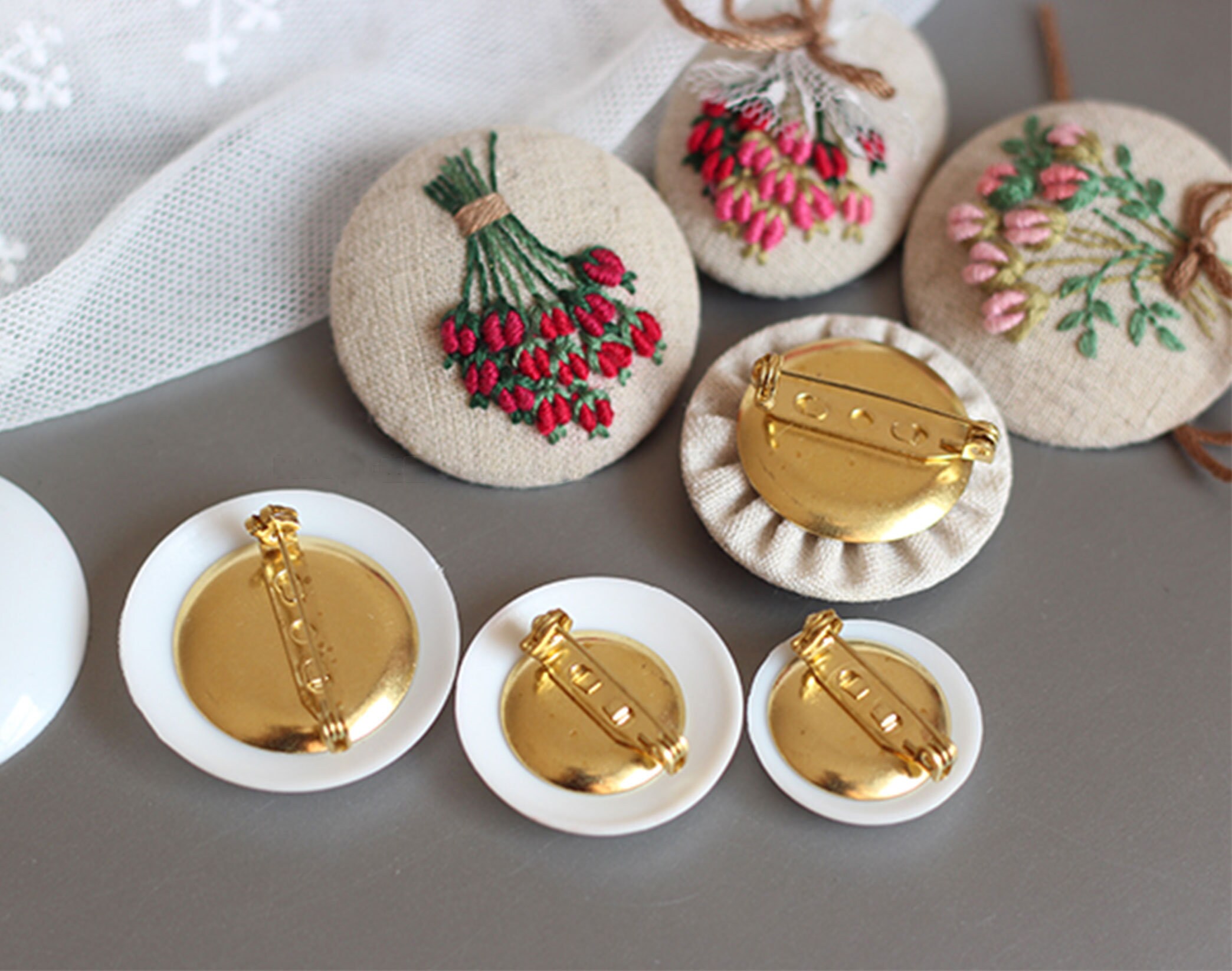 Round Brooch Base for Embroidery Jewelry Making Material - Etsy