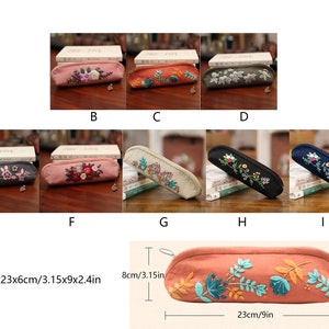 Beginner Hand Embroidery Pencil Case With Embroidery Flower Kit, Sew ...