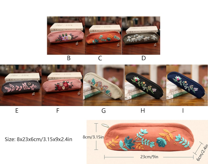 Beginner Hand Embroidery Pencil Case With Embroidery Flower - Etsy