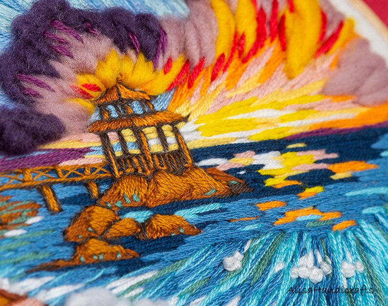 3d Moutain Clouds and River Embroidery Kit Natural Scenery | Etsy