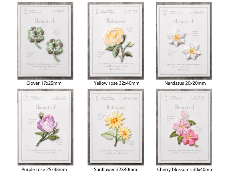 Embroidered Flower Patches Iron on Sew On Embroidery Floral | Etsy