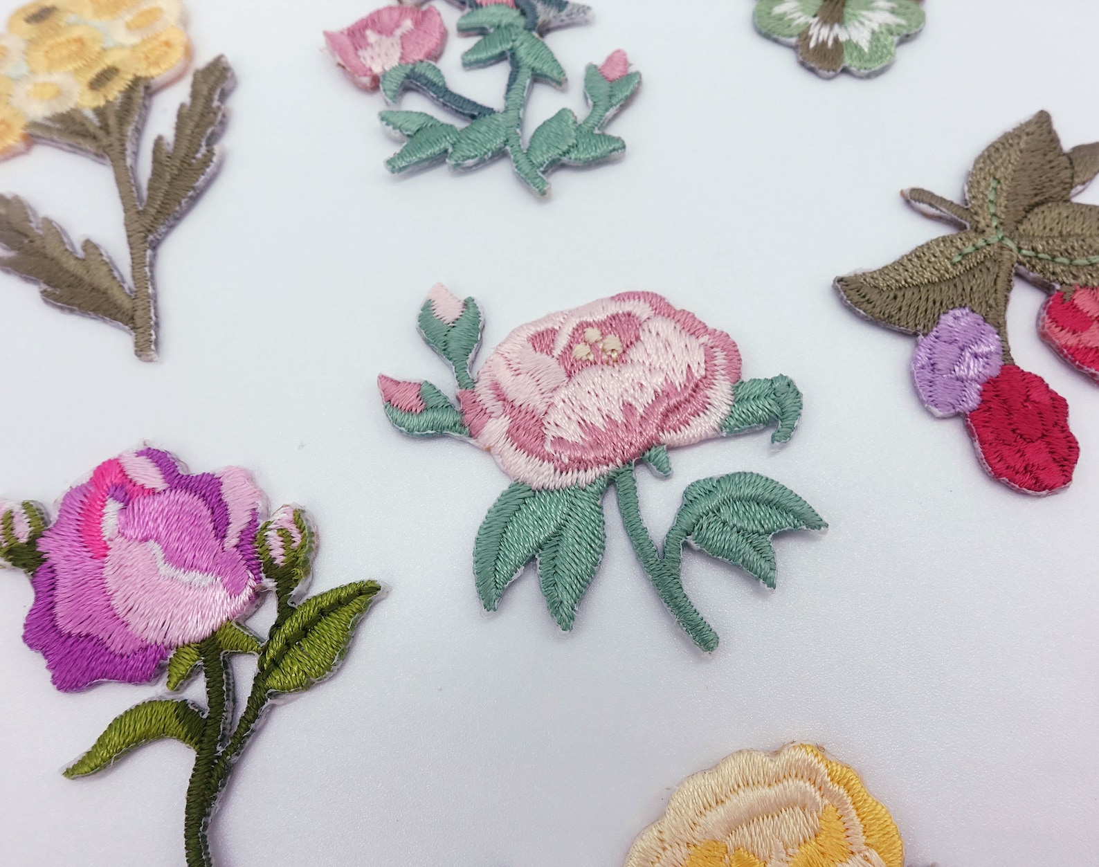Embroidered Flower Patches Iron on Sew On, Embroidery Birthflower Patch ...