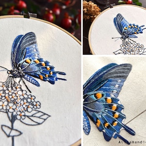 Realistic Hand Embroidery Butterfly Kit, Lifelike Insect Embroidery Kit ...