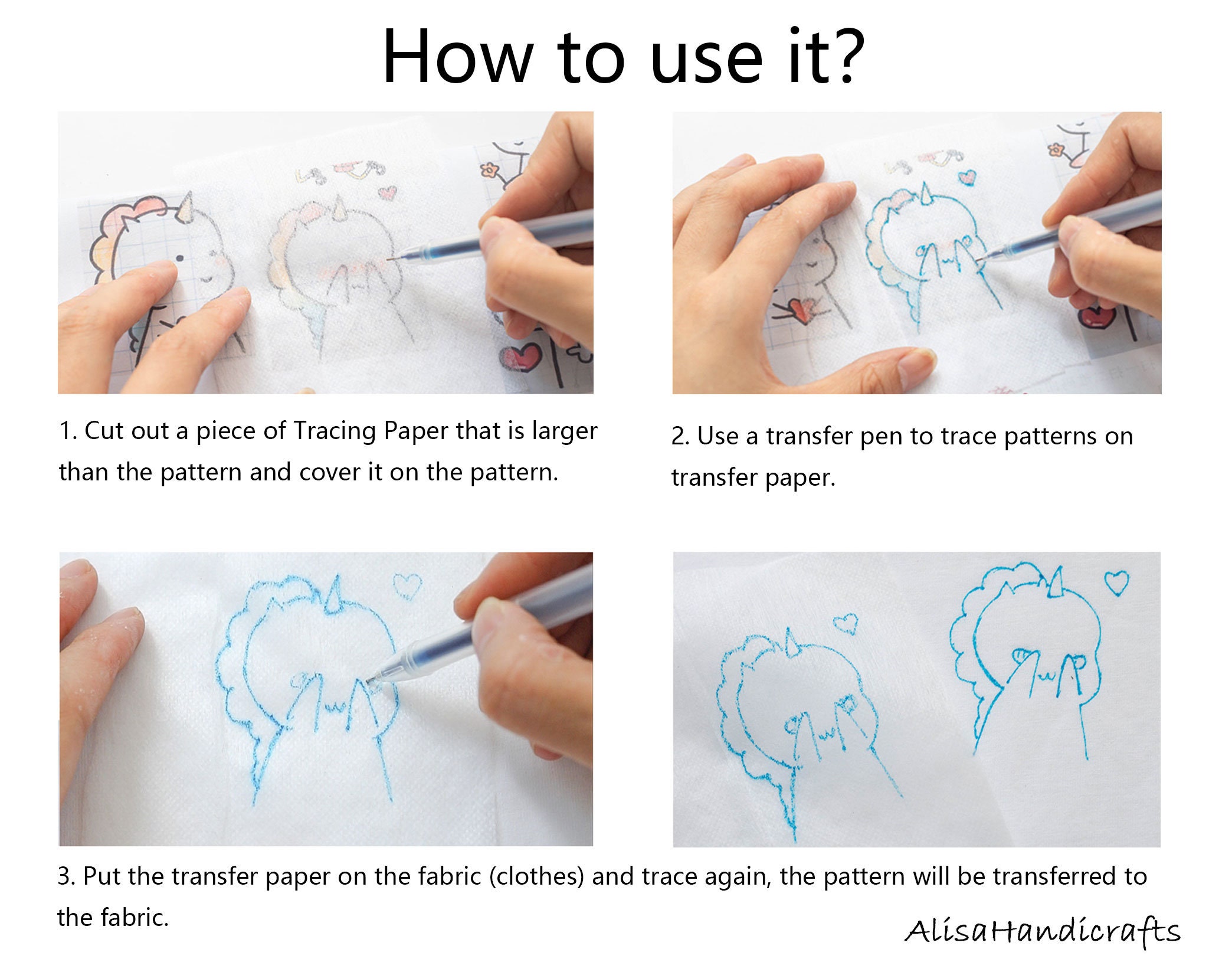 Embroidery Tracing Paper And Pen DIY Embroidery Pattern Etsy UK