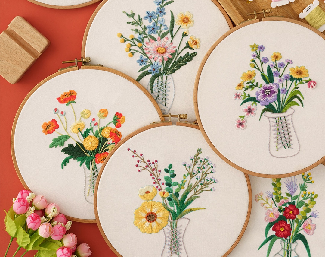 Beginner Hand Embroidery Full Kit, DIY Handcraft Kit for Adults, 2020 ...