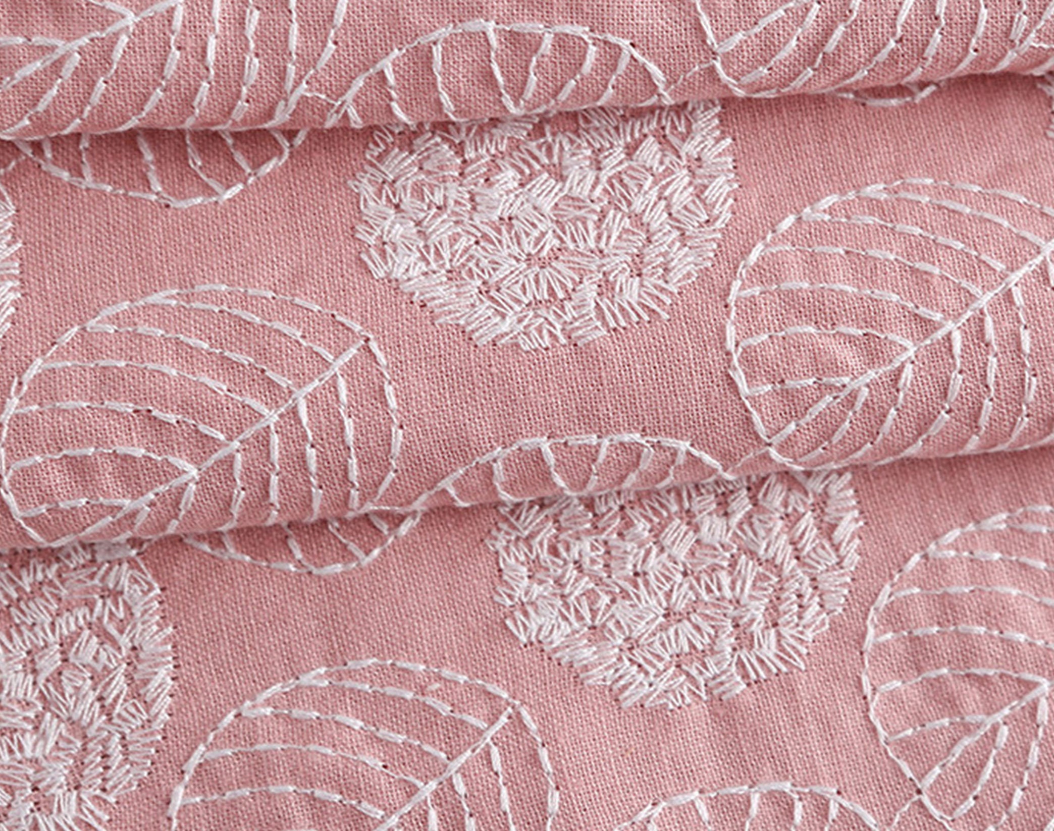 Embroidered Cotton and Ramie Fabric Plant Patern Natural | Etsy