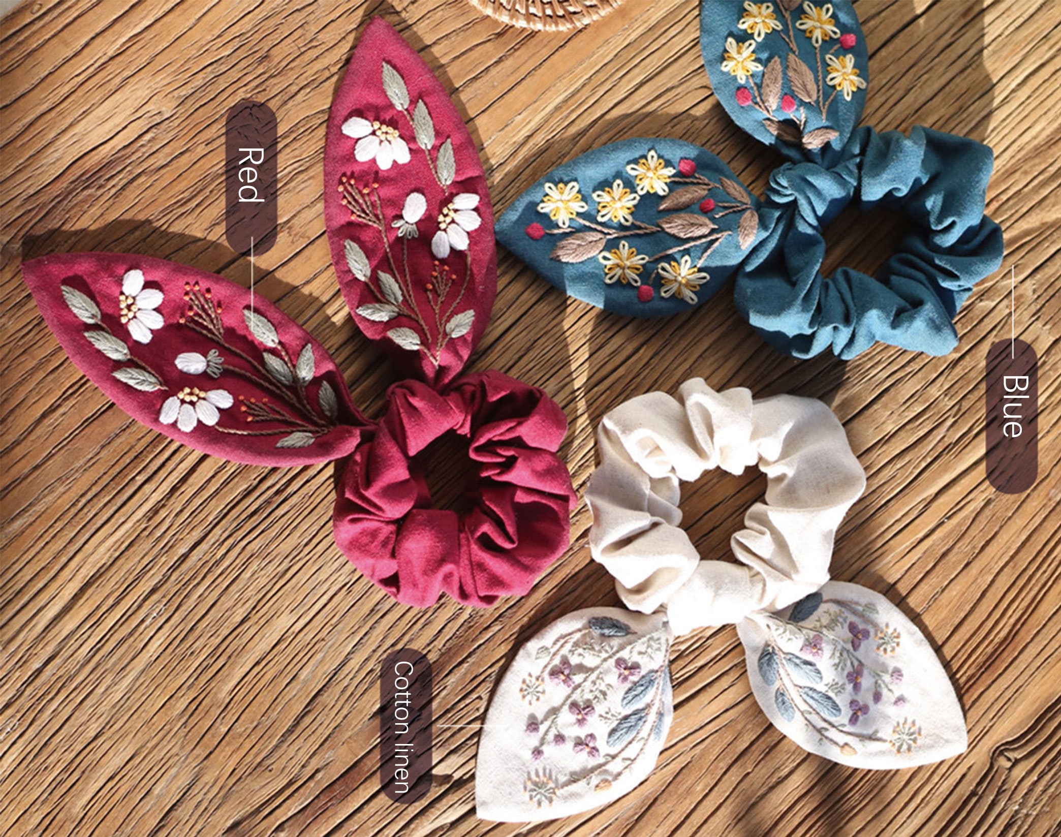 DIY Hand Embroidery Hair Scarf Kit Beginners Embroidery Kit - Etsy UK