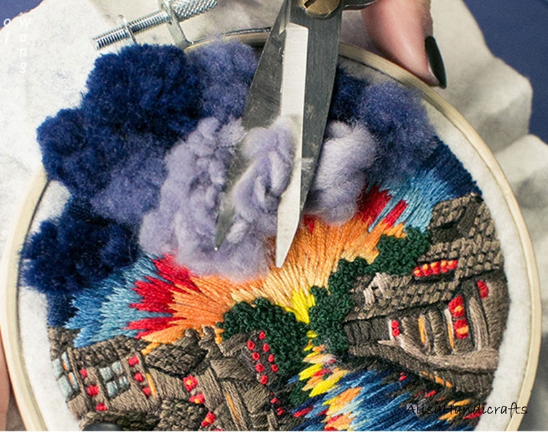 3d Moutain Clouds and River Embroidery Kit Natural Scenery | Etsy