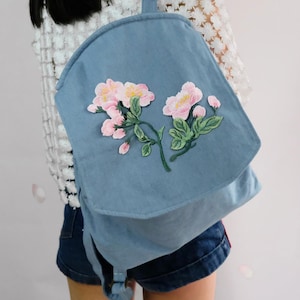 Blue Camellia Embroidered Flower Patch, Large Soft Yellow Floral Patch ...