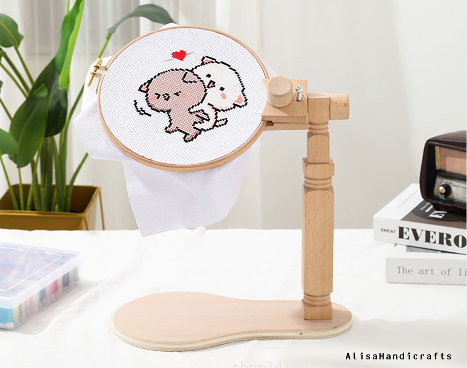 Round Embroidery Frame Holder Seat Frame for Hand Bead | Etsy