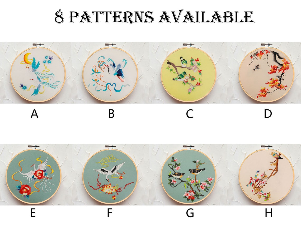 Beginner Chinese Style Hand Embroidery Kit Flower and Birds | Etsy
