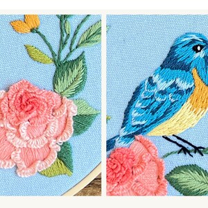 Chinese Rose and Bird Embroidery Kit,colorful Birds Embroidery Pattern ...
