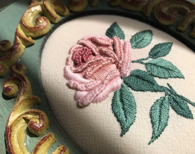Hand Embroidery Pink Rose Kit for Bbeginners 3d Flower | Etsy