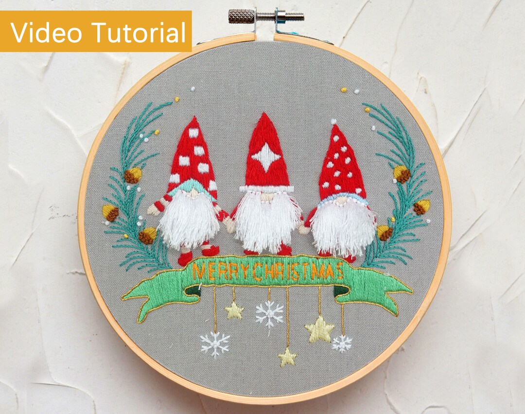 3D Santa Claus Hand Embroidery Kit, Christmas Embroidery Kit for ...