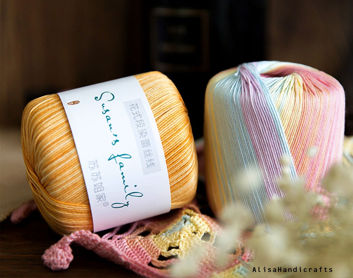 NO.3 Colorful Crochet Lace Thread Variegated Cotton Pearl - Etsy