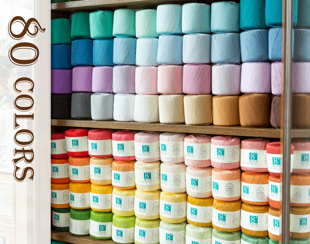 80 Colors Lace Thread, Mercerised Crochet Thread, Cotton Yarn Ball for ...