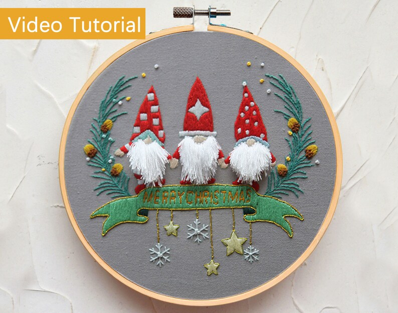 3D Santa Claus Hand Embroidery Kit Christmas Embroidery Kit - Etsy