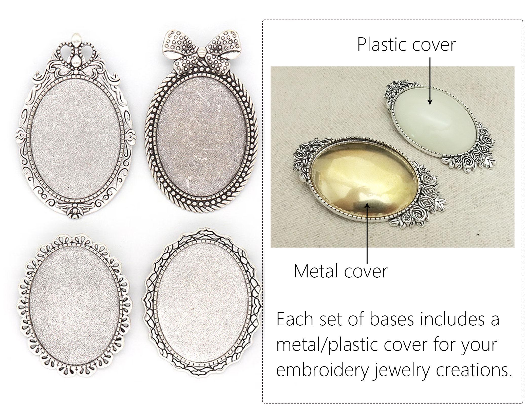 Oval Brooch Pendant 2-in-1 Frame for Embroidery/cross Stitch,blank ...