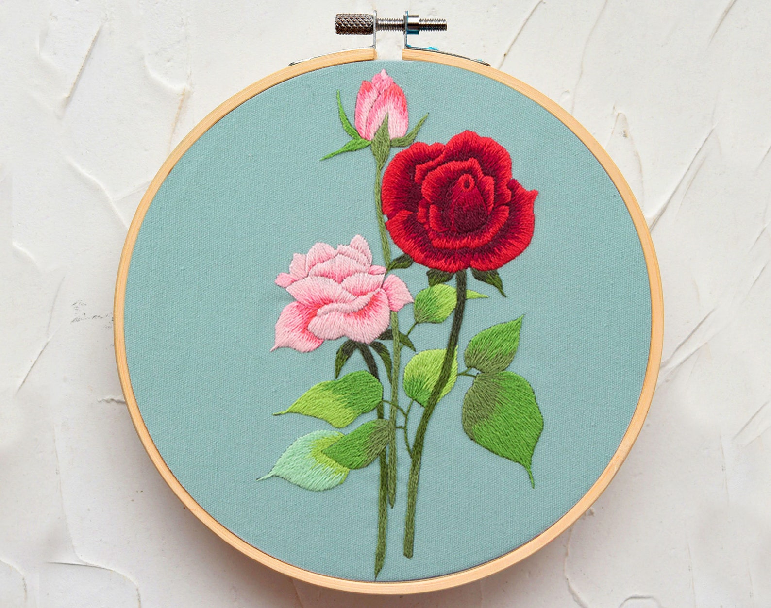 Hand Embroidery Rose Flower Kit Embroidery Kit for - Etsy