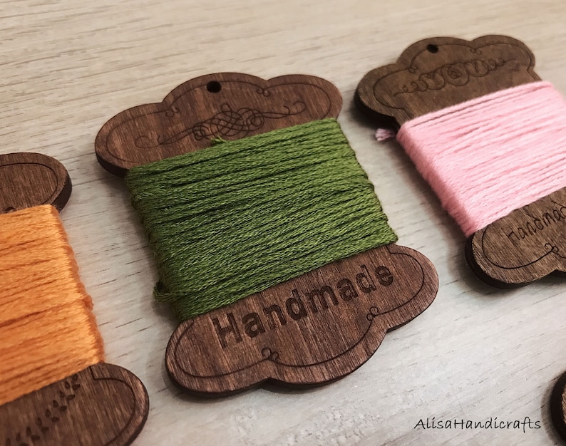 Vintage Style Bobbin Reels, Wooden Embroidery Floss Bobbins, Embroidery ...