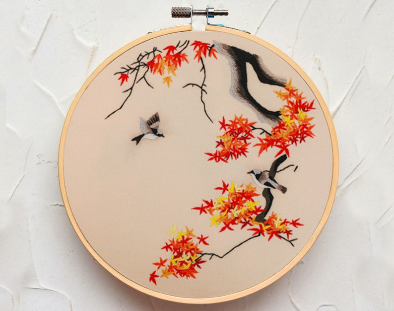 Beginner Chinese Style Hand Embroidery Kit Flower and Birds - Etsy