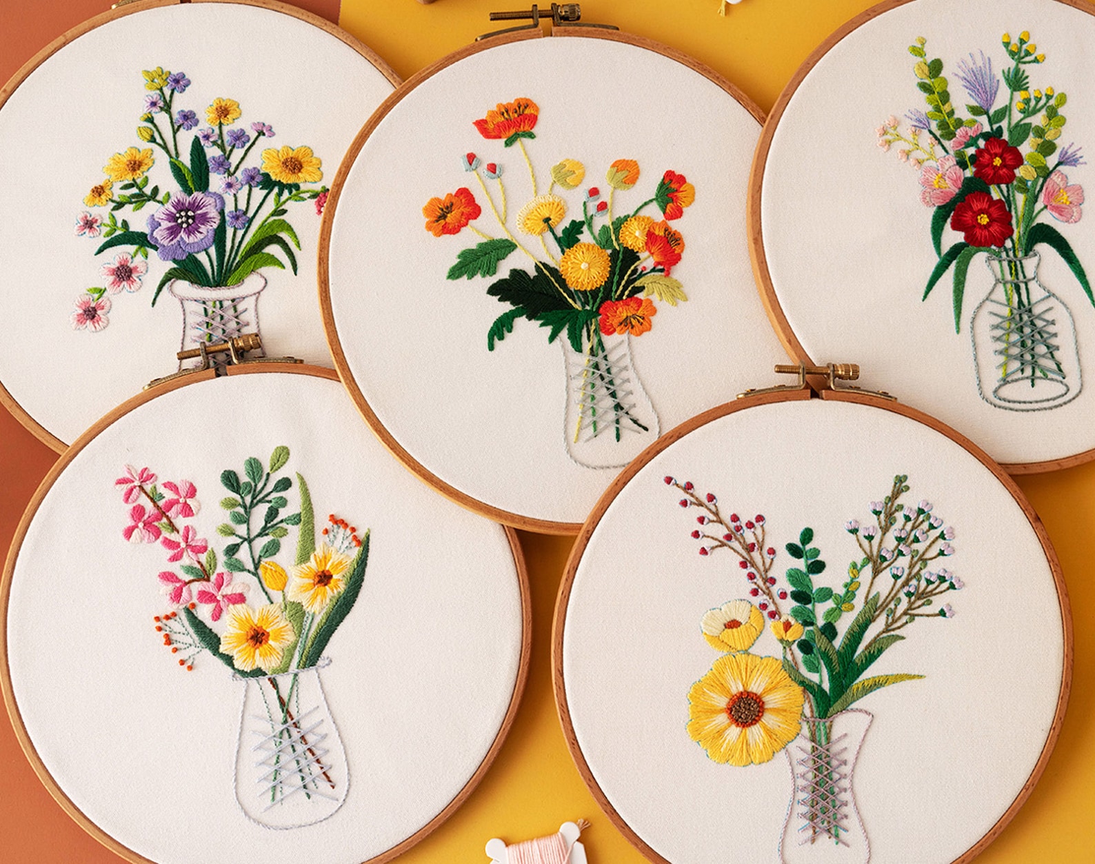 Beginner Hand Embroidery Full Kit, DIY Handcraft Kit for Adults, 2020 ...