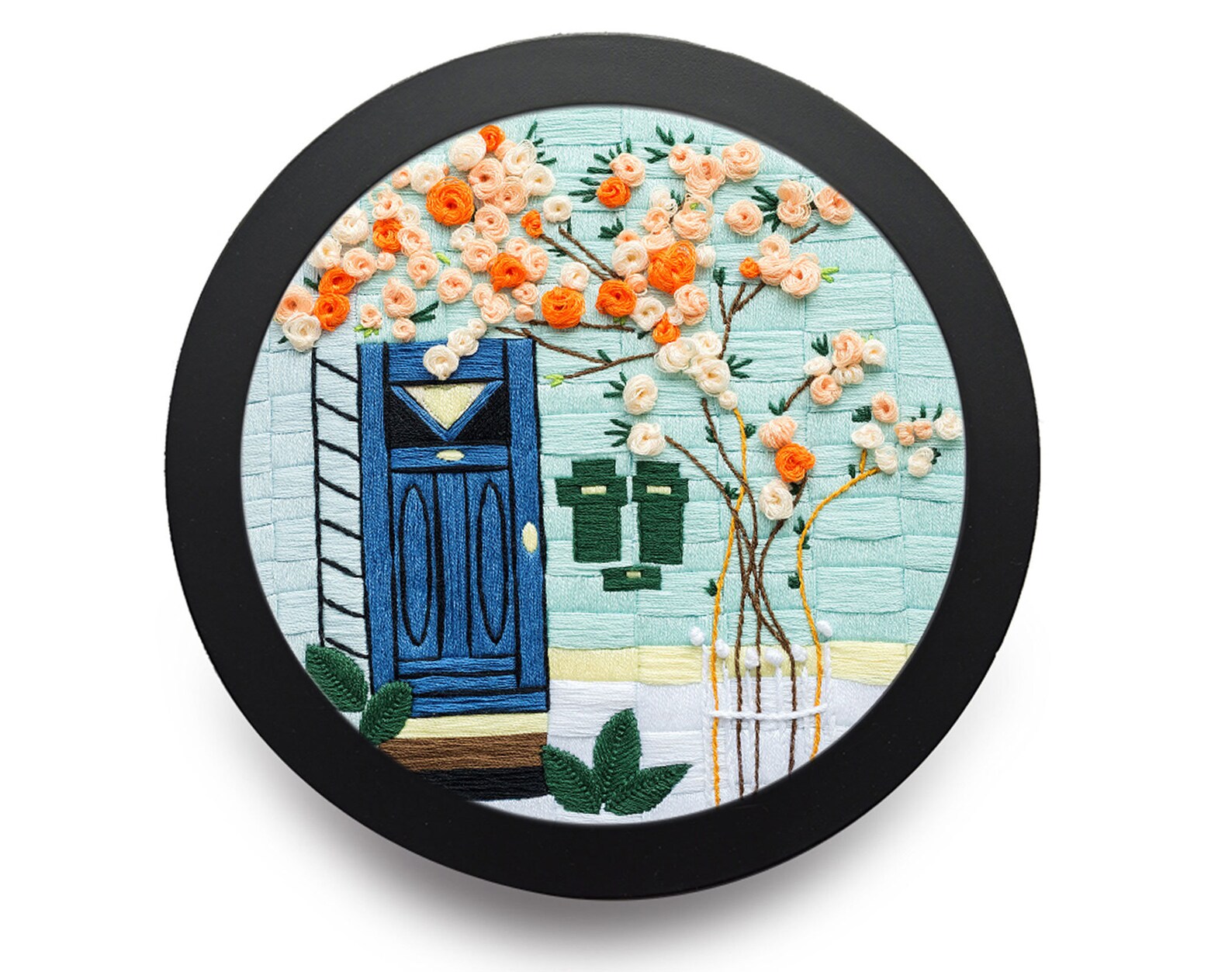 Hand Embroidery Landscape Kit Learn to Embroidery Kit Blue - Etsy