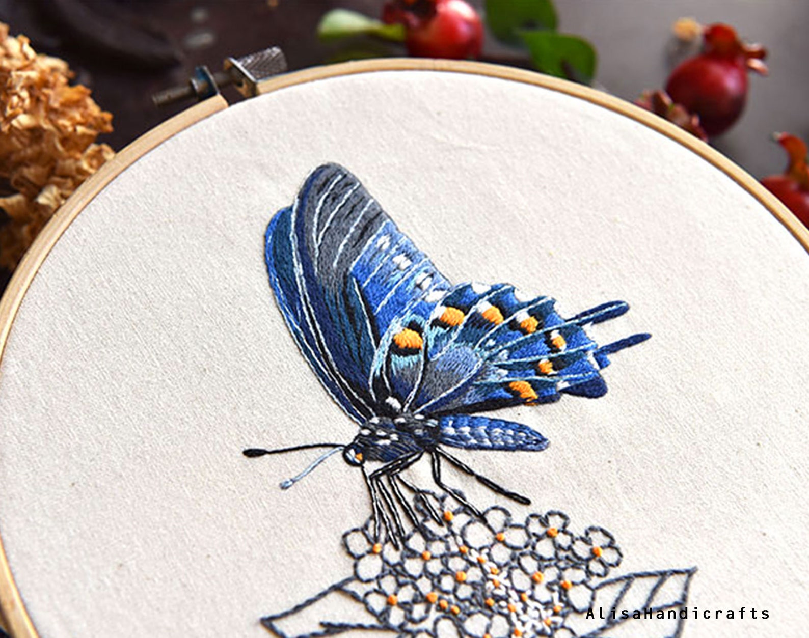 Realistic Hand Embroidery Butterfly Kit Lifelike Insect | Etsy