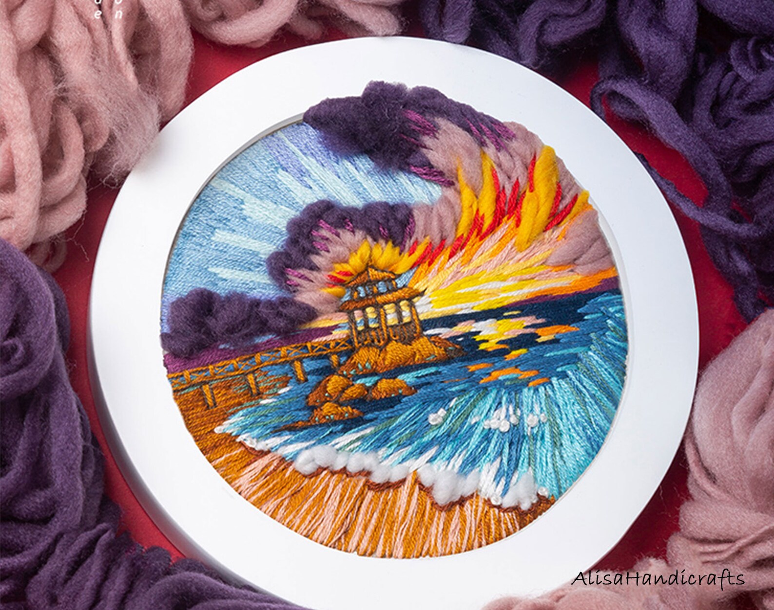 3d Moutain Clouds and River Embroidery Kit Natural Scenery | Etsy