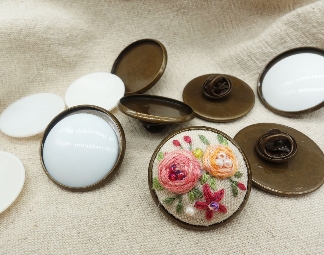 Embroidery Blank Retro Copper Lapel Pin Base, DIY Pinch Badge Brooch ...