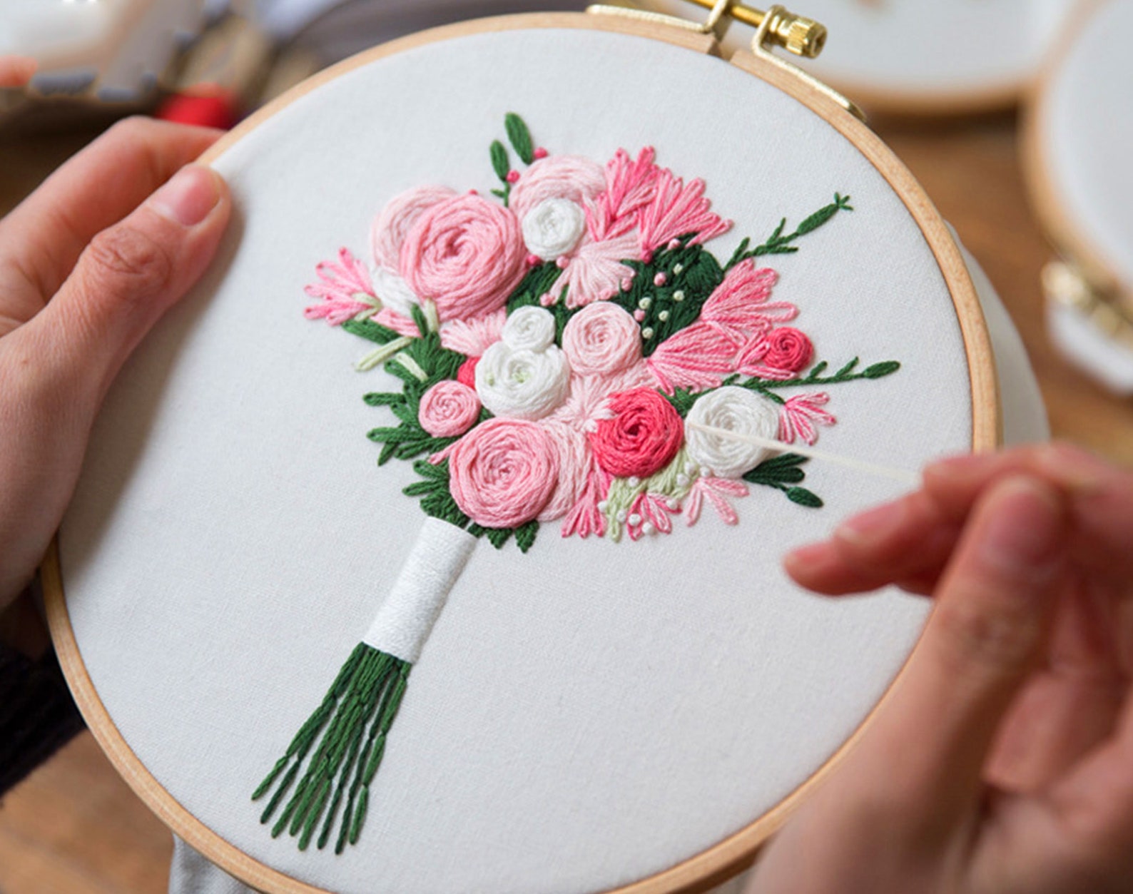 Kit de broderie débutant kit 3D floral de bouquet de broderie | Etsy