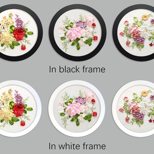 Large Rose Flower Ribbon Embroidery Kit, Spring Floral Ribbon ...
